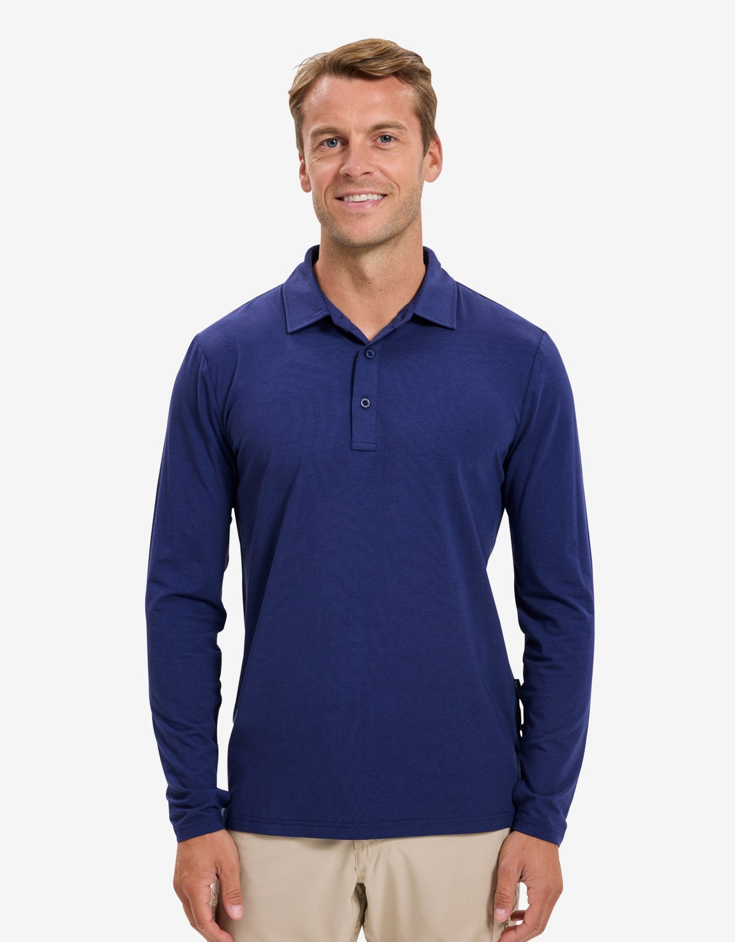 Sun Protective Long Sleeve Polo Shirt For Men UPF 50+ | UV Protection ...